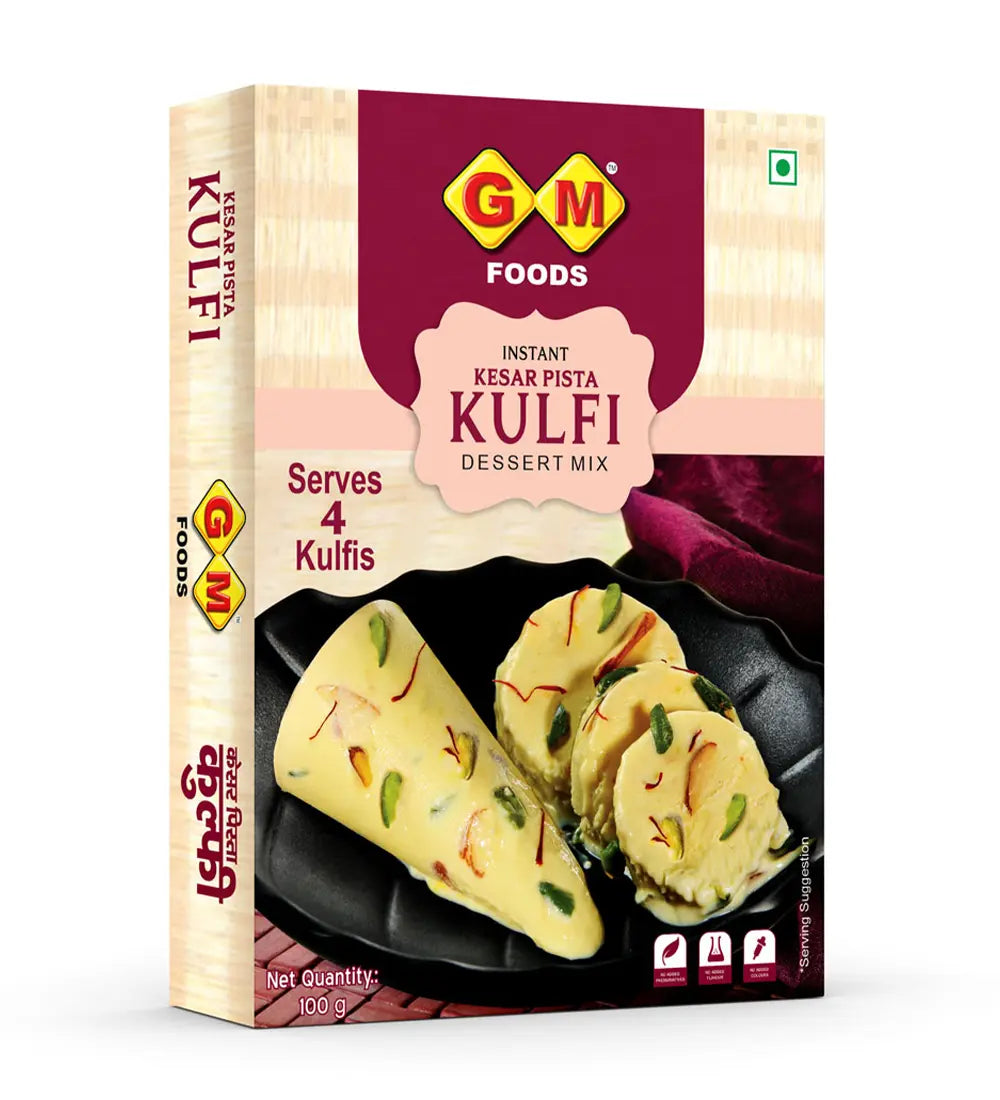 GM Foods Kesar Pista Kulfi 100 Gram ( Pack Of 2)