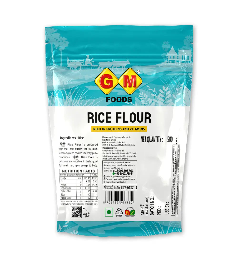 GM Foods Rice Flour Atta 500 Gram (Pack Of 3)
