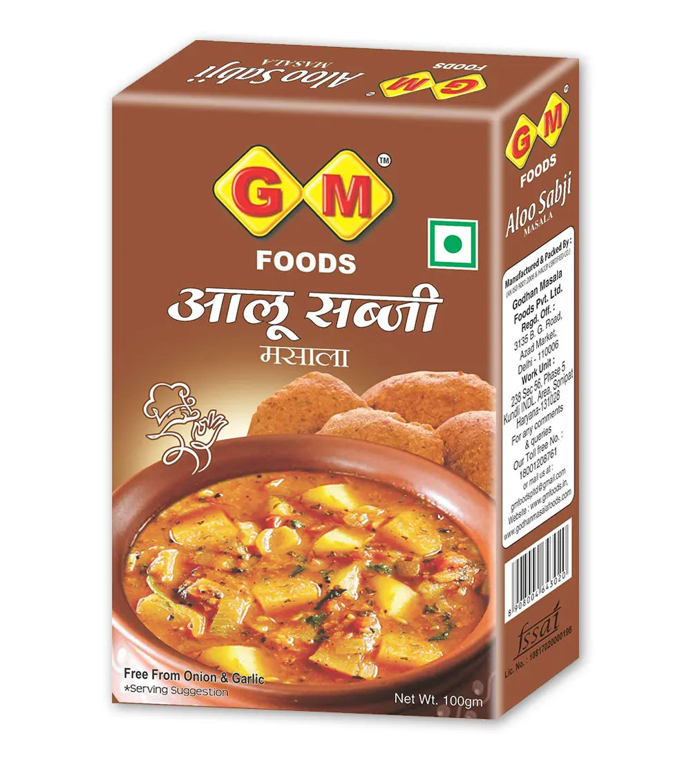 GM Foods Bedmi Puri Atta Mix 500 Gram (Pack Of 2) + Aaloo Sabji Masala