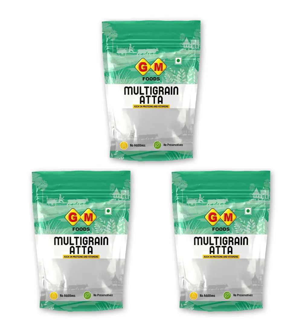 GM Foods Multigrain Flour Atta 500 Gram ( Pack Of 3)