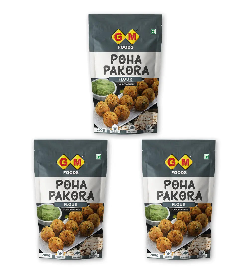 GM Foods Poha Pakora 200 Gram (Pack Of 3)