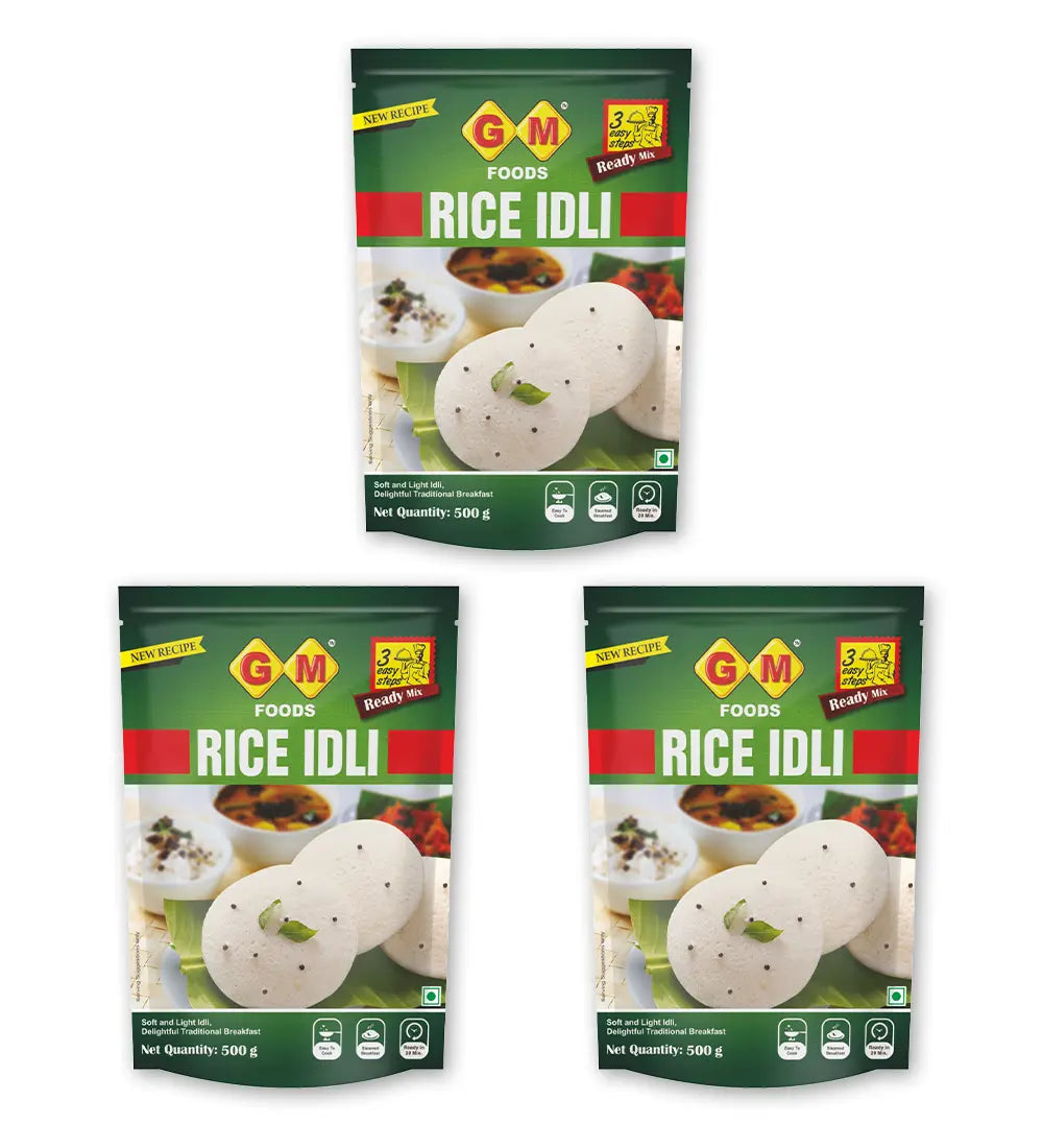 GM Foods Rice Idli 500 Gram (Pack Of 3)