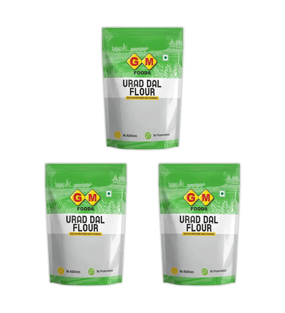 GM Foods Urad Daal Flour Atta 500 Gram (Pack Of 3)